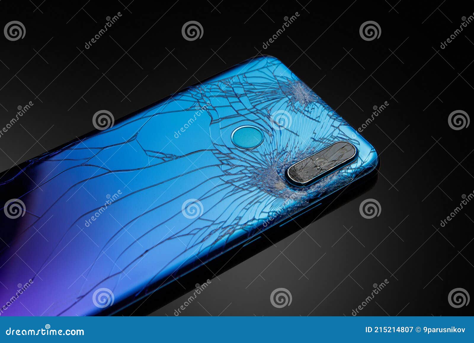 The Back Side of a Broken Phone. Spoiled Smartphone Camera Stock Image ...