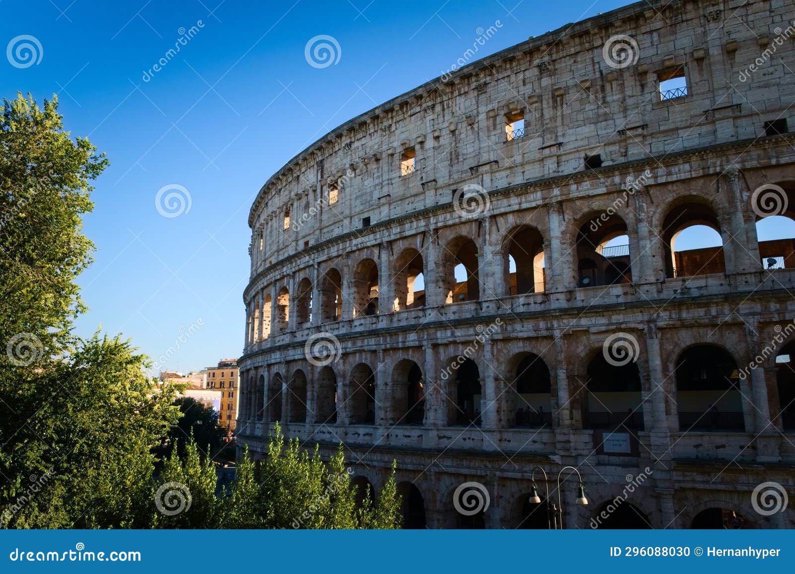 Back Side of the Coliseum in Rome, Italy, on a Bright Sunny Day ...