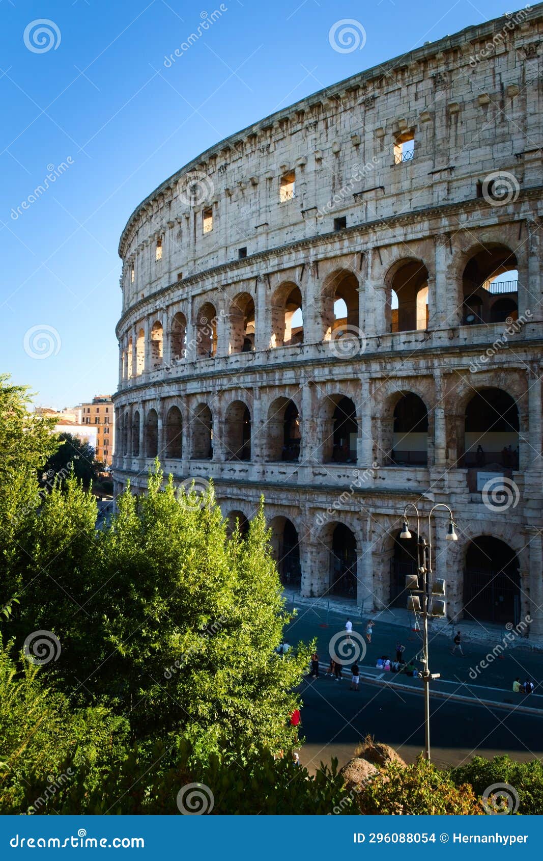 Back Side of the Coliseum in Rome, Italy, on a Bright Sunny Day ...