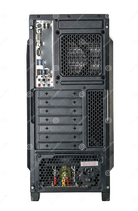 Back Side Computer System Unit Isolated Clipping Path Stock Photo ...