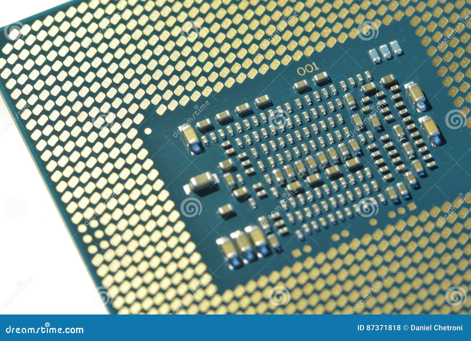 Back Side of a CPU with Connectors and Chips Stock Photo - Image of ...