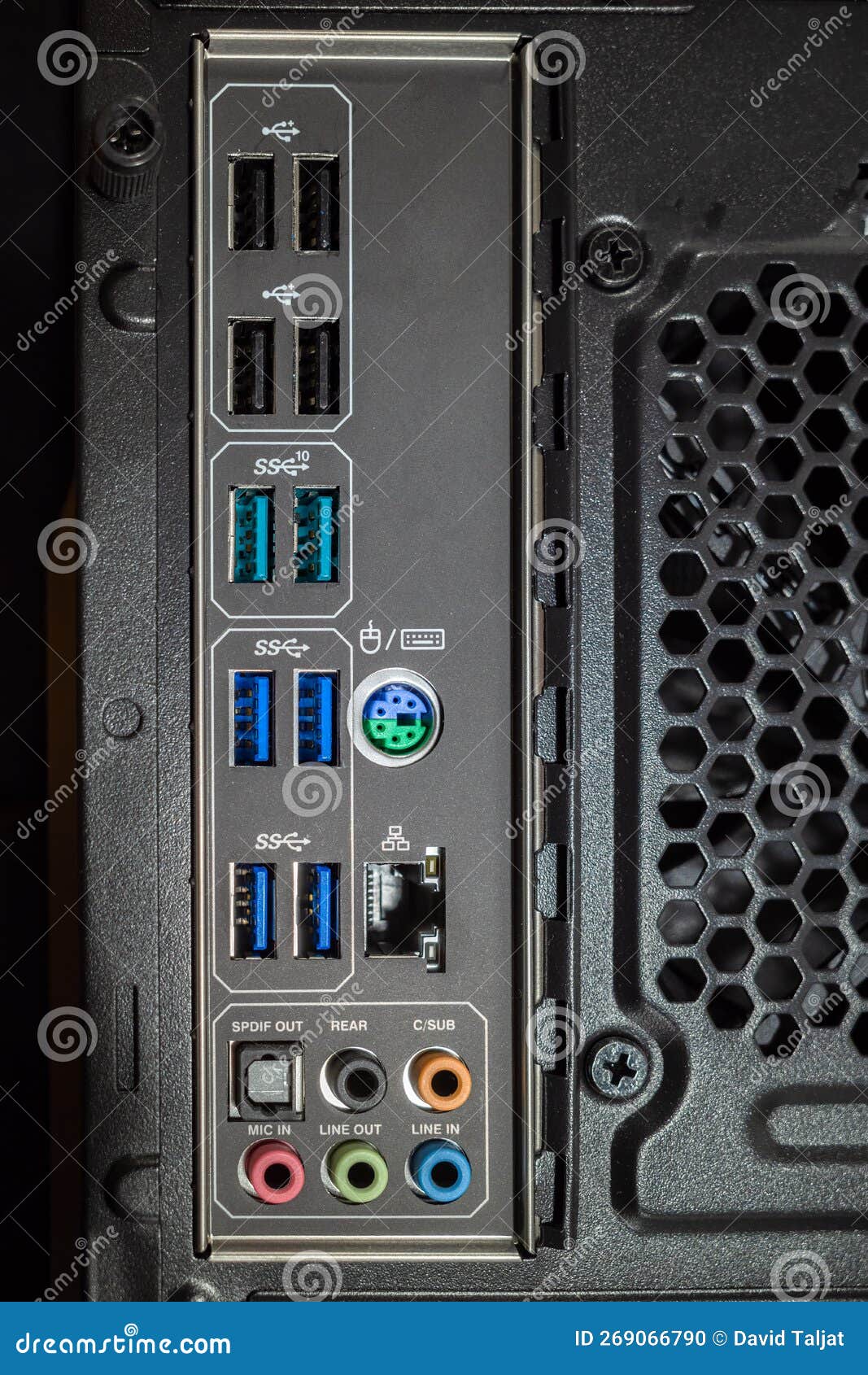 Back Side of Desktop Computer Stock Photo - Image of electronics ...