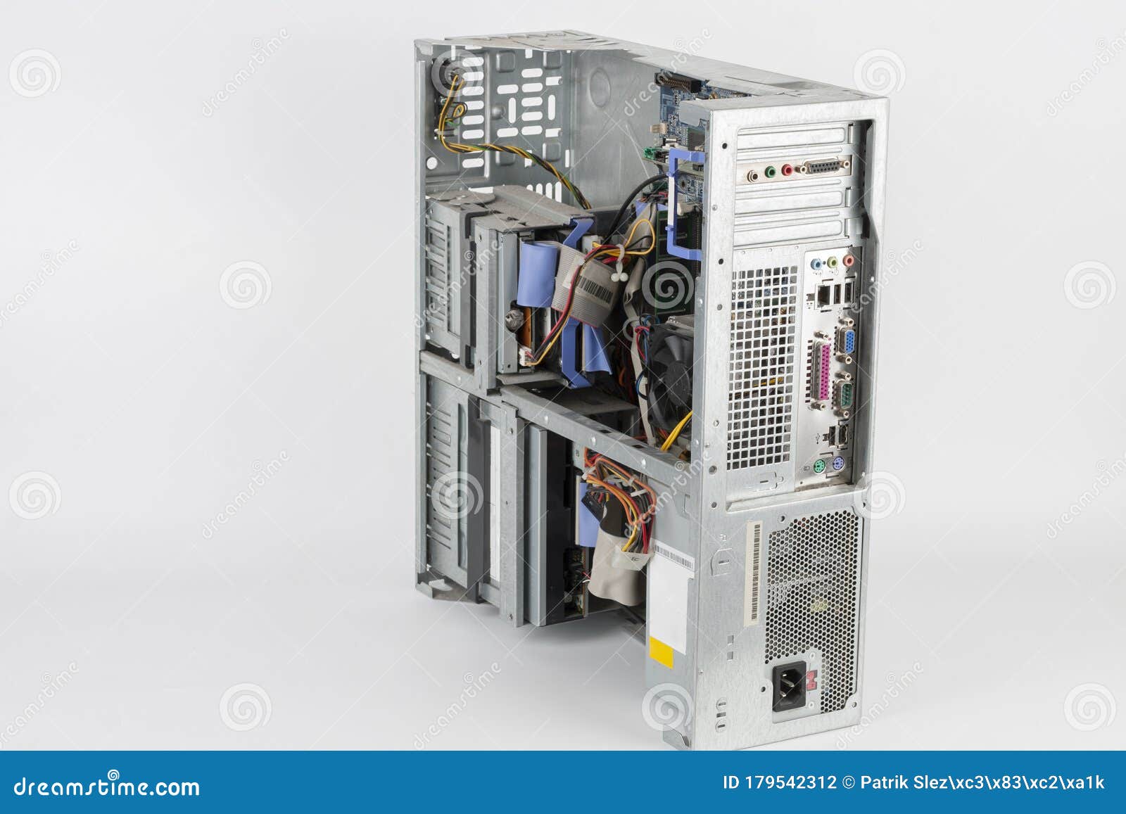 Back Side of Desktop PC, Desktop Computer, Inside Floppy Disk Drive, CD ...