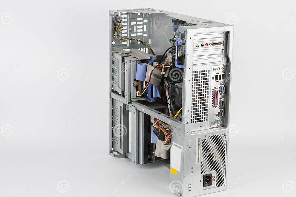 Back Side of Desktop PC, Desktop Computer, Inside Floppy Disk Drive, CD ...