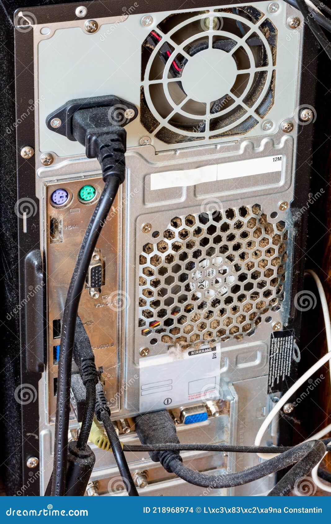 Back Side of a Dusty Desktop Computer Stock Photo - Image of clean ...