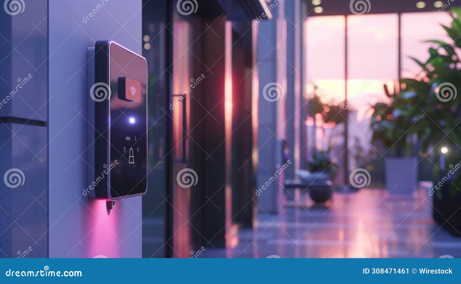 The Back Side of an Elevator with Lit Buttons on it Stock Illustration ...