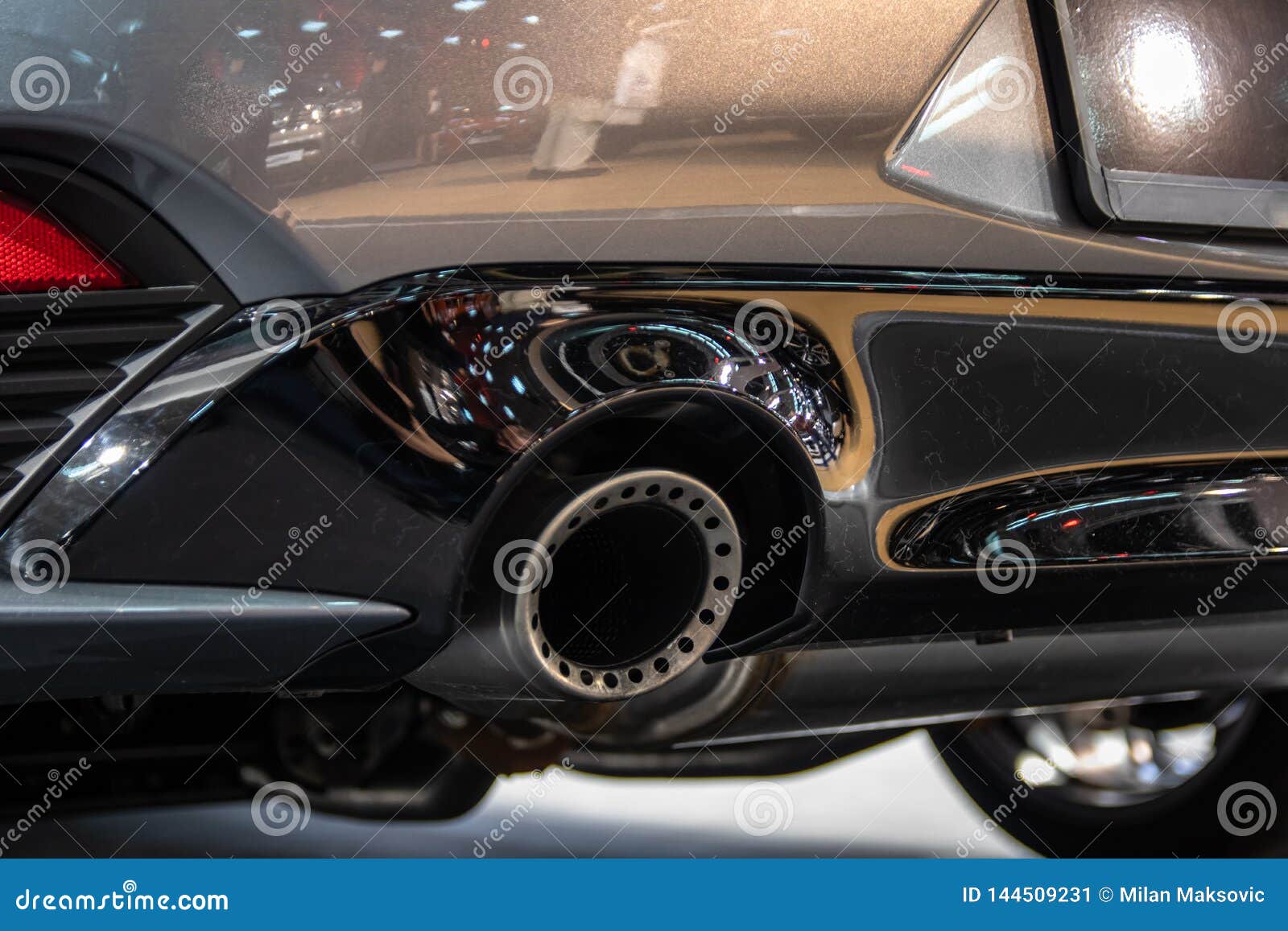 Back Side and Exhaust Pipe of Modern Car Stock Image - Image of exhaust ...