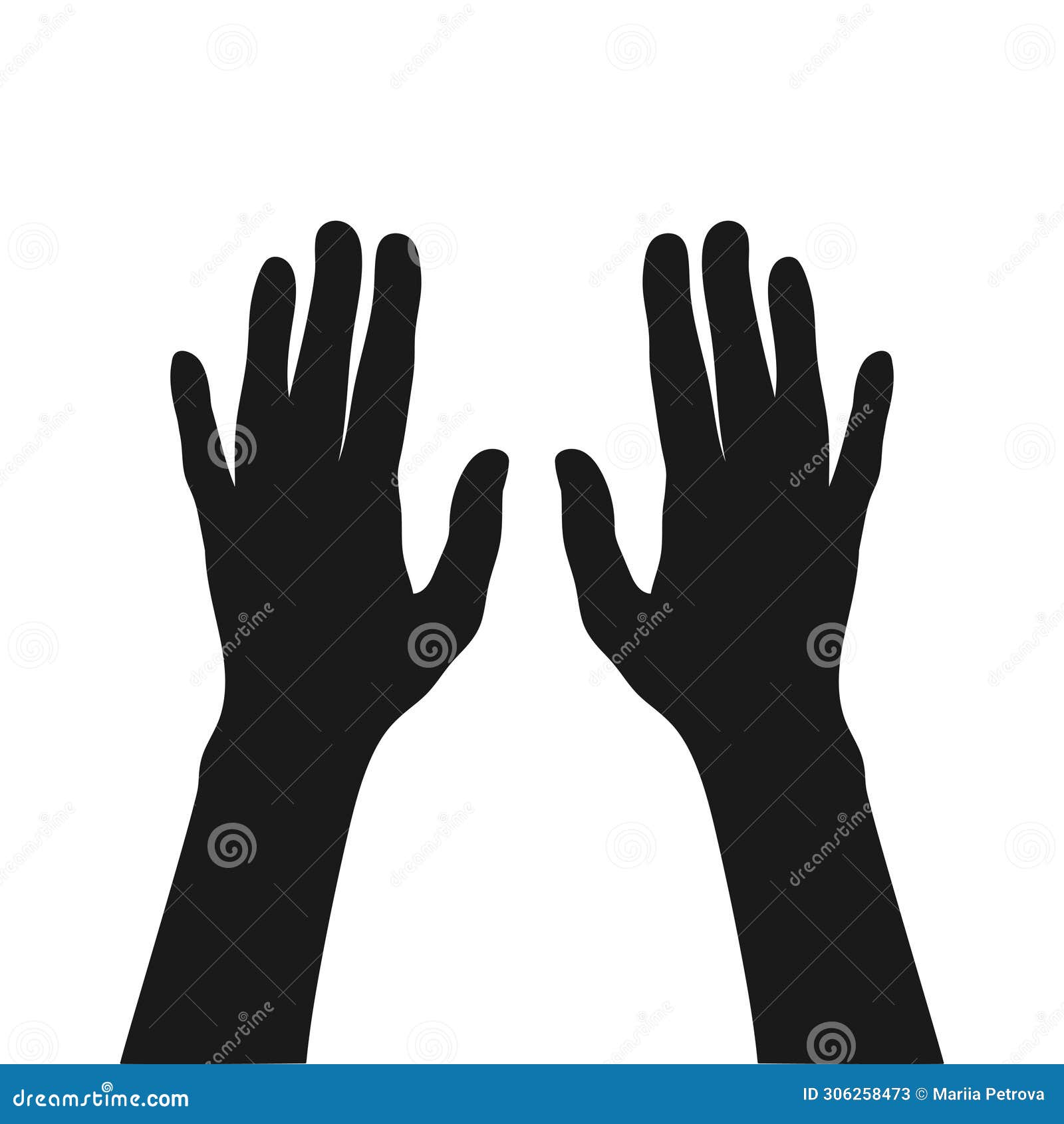 Back Side of Hands Silhouette. Hand Gesture. Vector Illustration Stock ...
