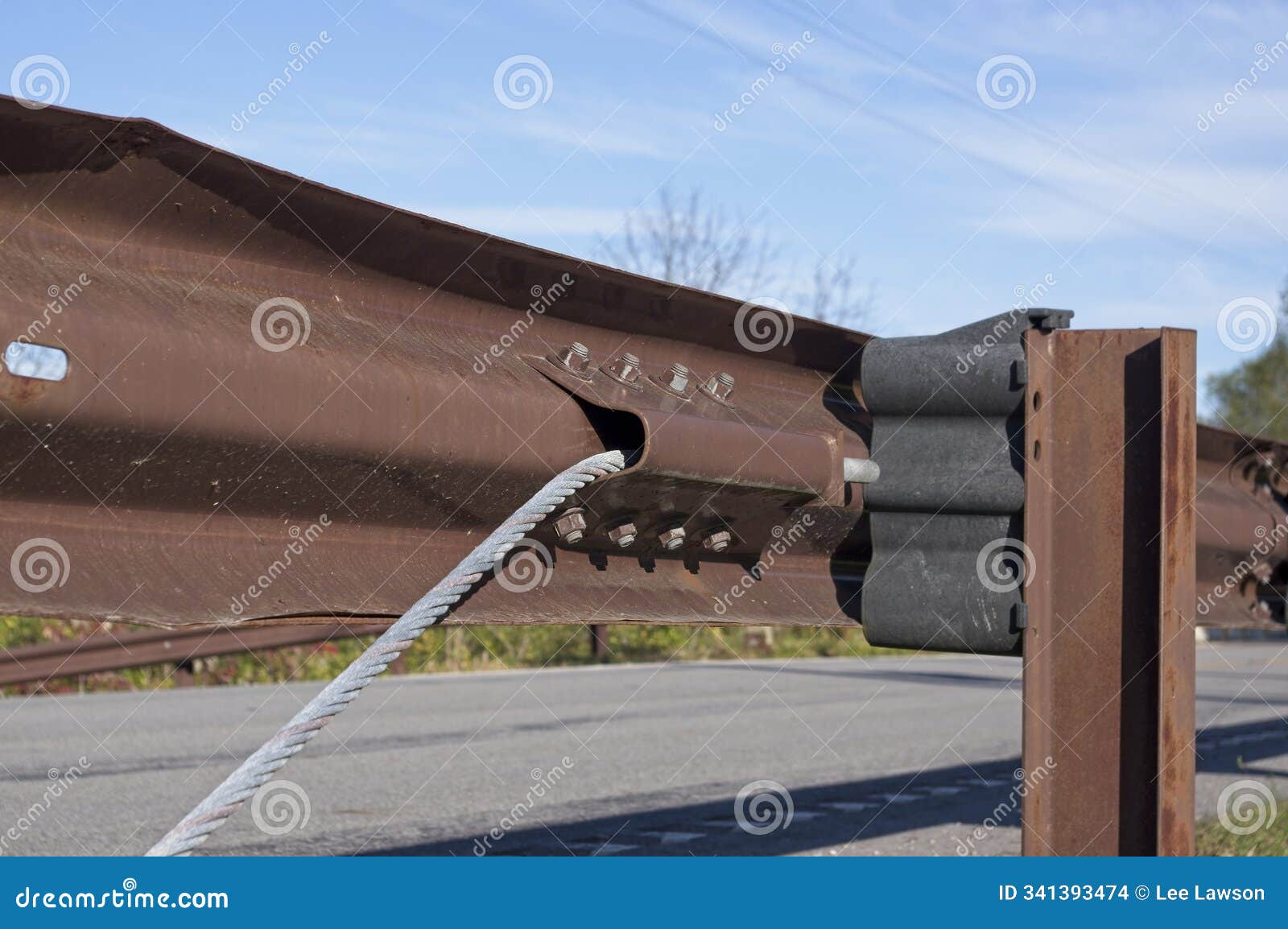 Guard Rail on a Highway at a State Park Stock Photo - Image of ...