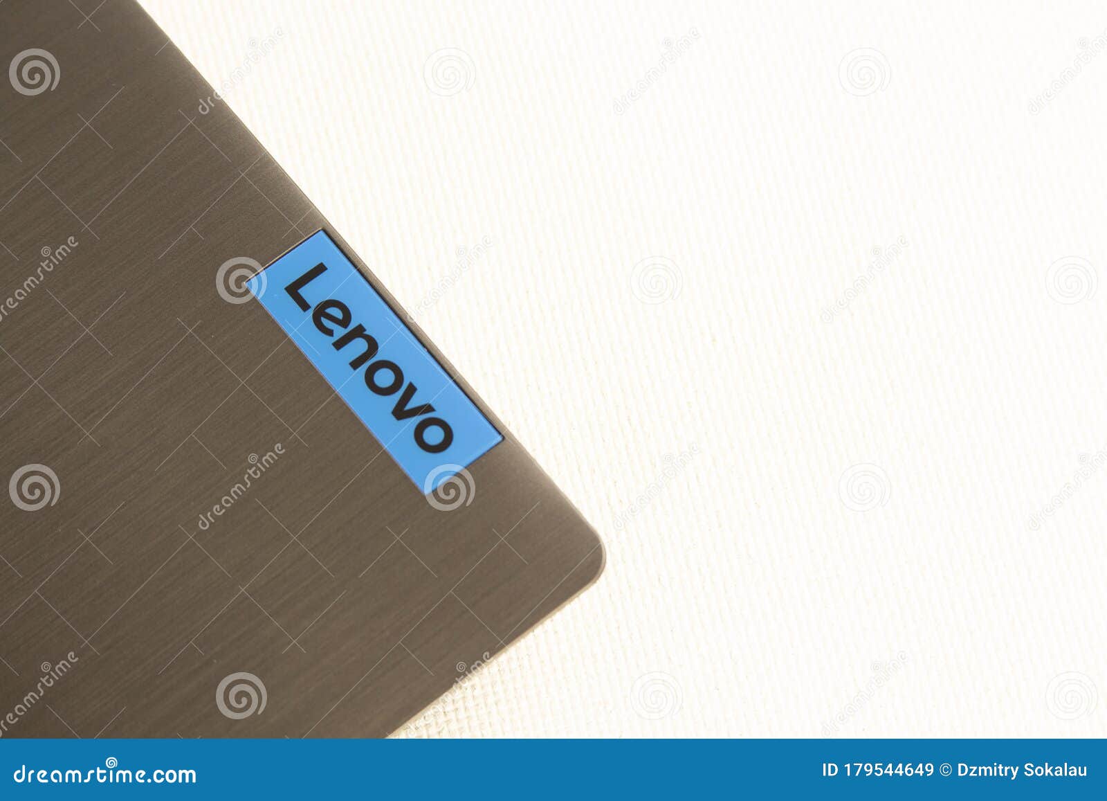 Back Side of Laptop with Lenovo Logo Isolated on White Background ...