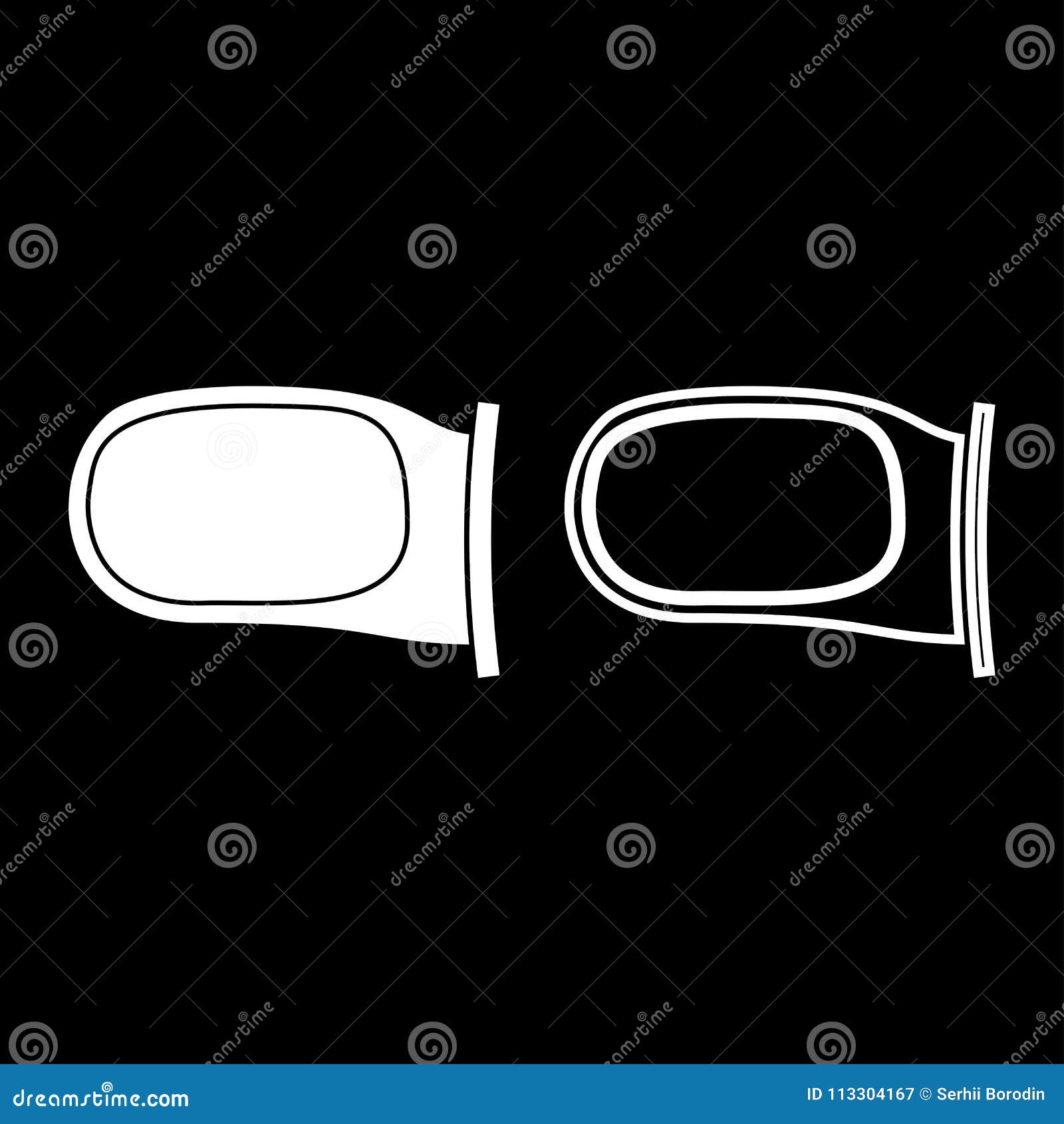 Back Side Mirror Icon Set White Color Illustration Flat Style Simple ...