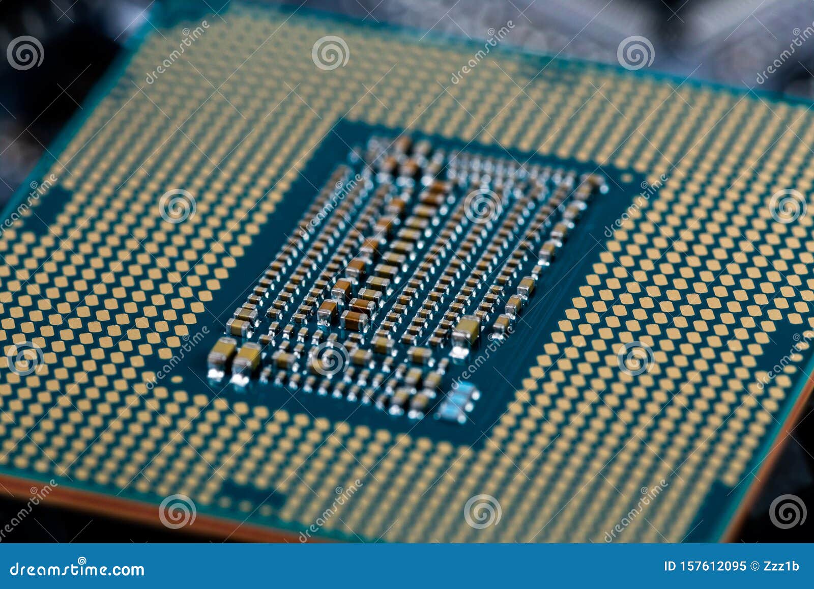 Back Side of Modern Lga 1151v2 Central Processor Unit - Closeup with ...