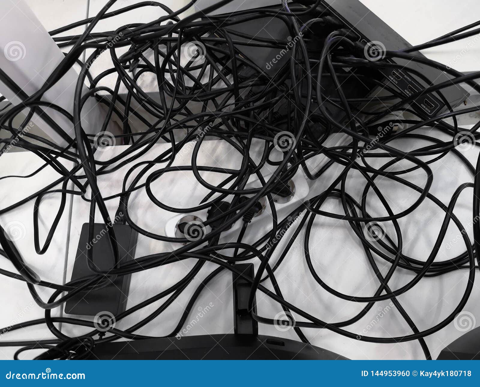 Back Side of Modern Working Data Center Servers with Cables - Cloud ...