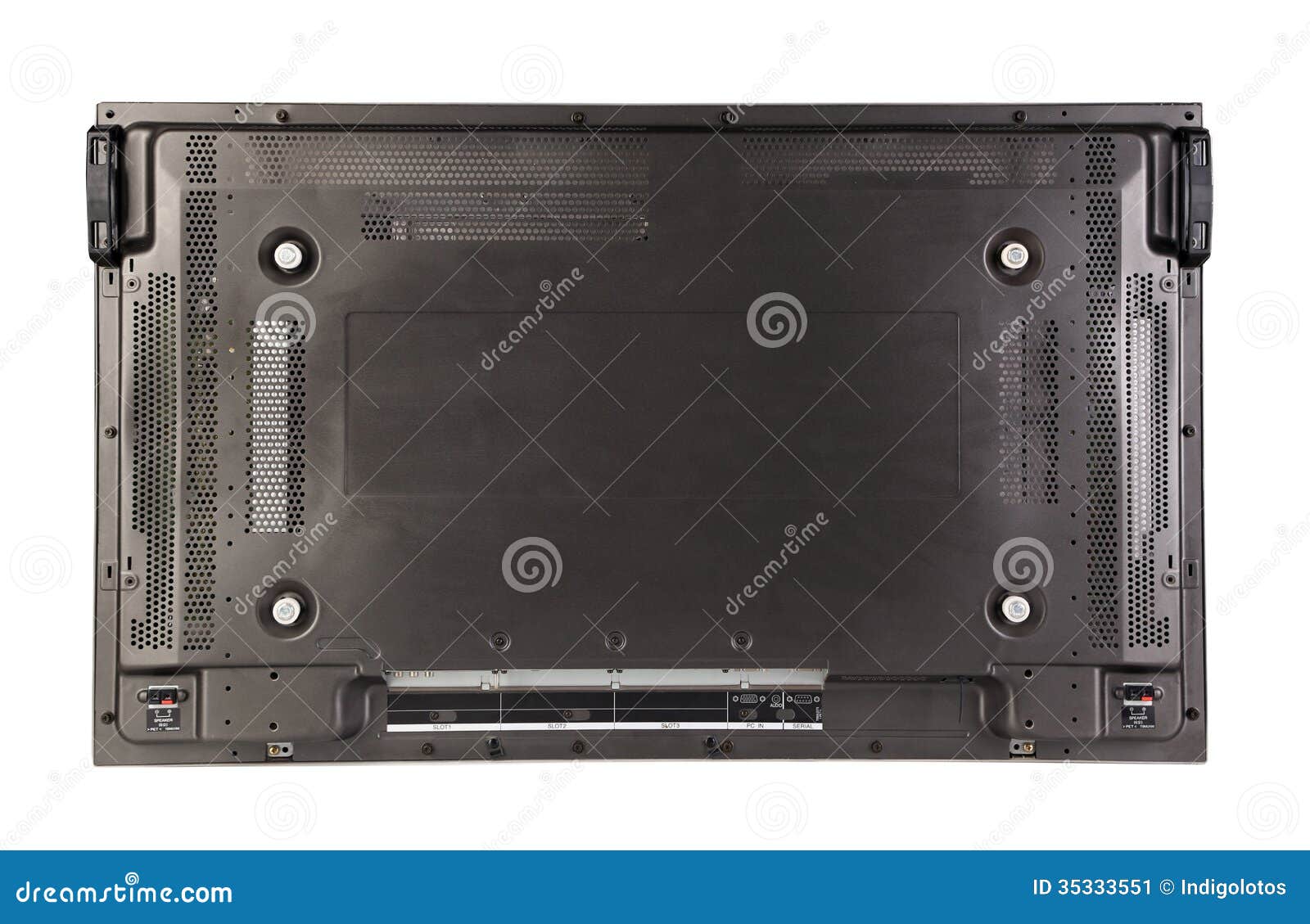 Back side of the monitor stock image. Image of office - 35333551