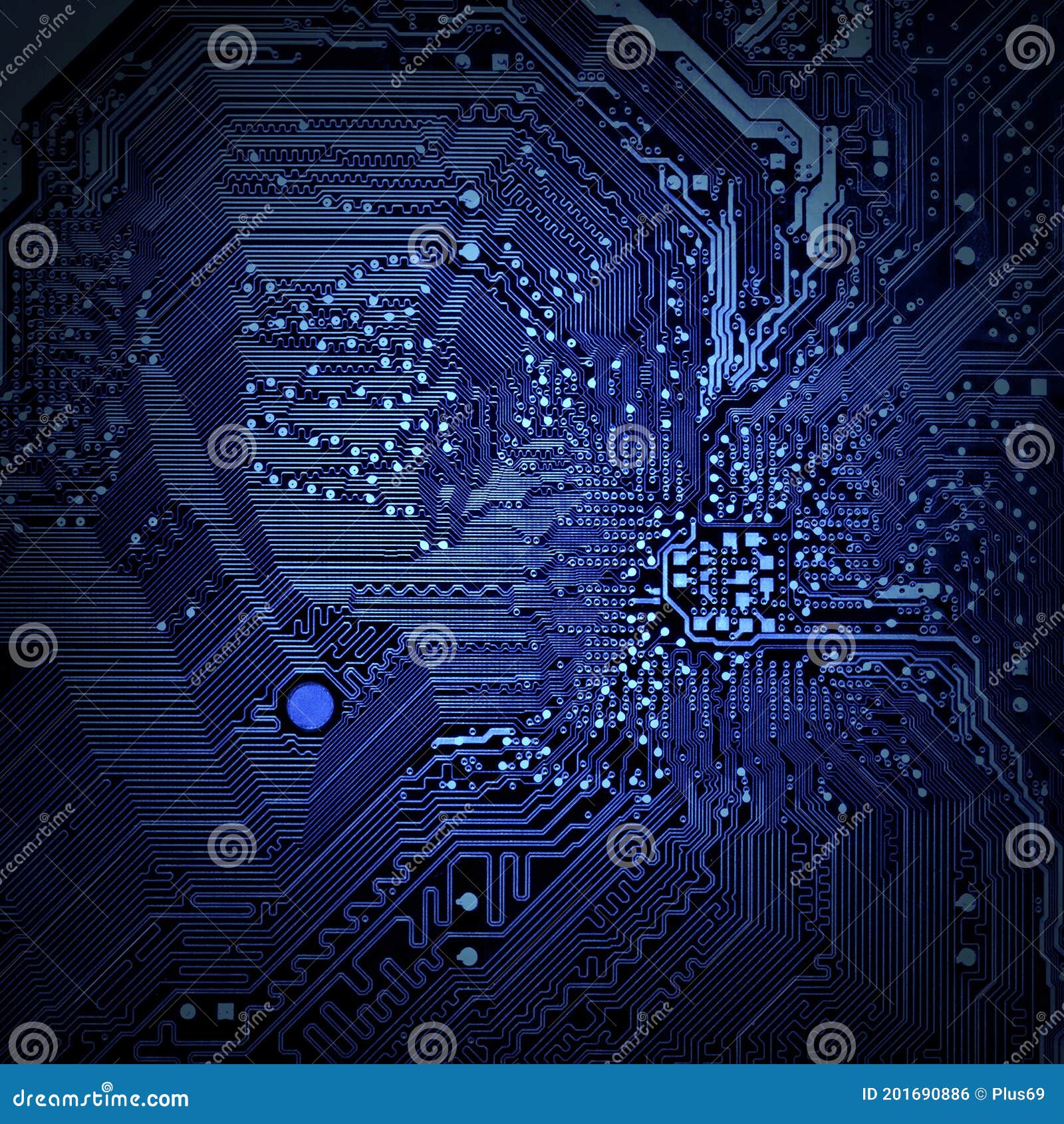 Back Side of the Motherboard Close To the Background, Blue Tone Stock ...