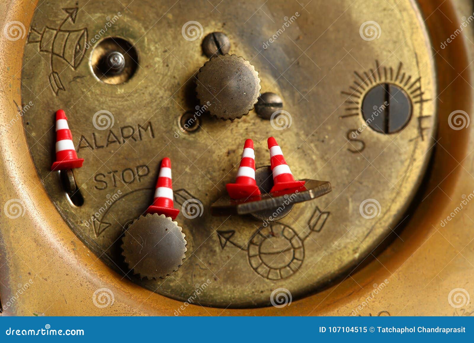 Backside of clock. stock image. Image of metal, background - 107104515
