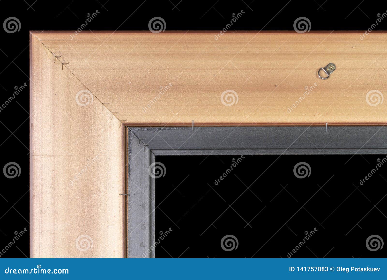 Back Side Picture Frames on Black Background Stock Image - Image of ...