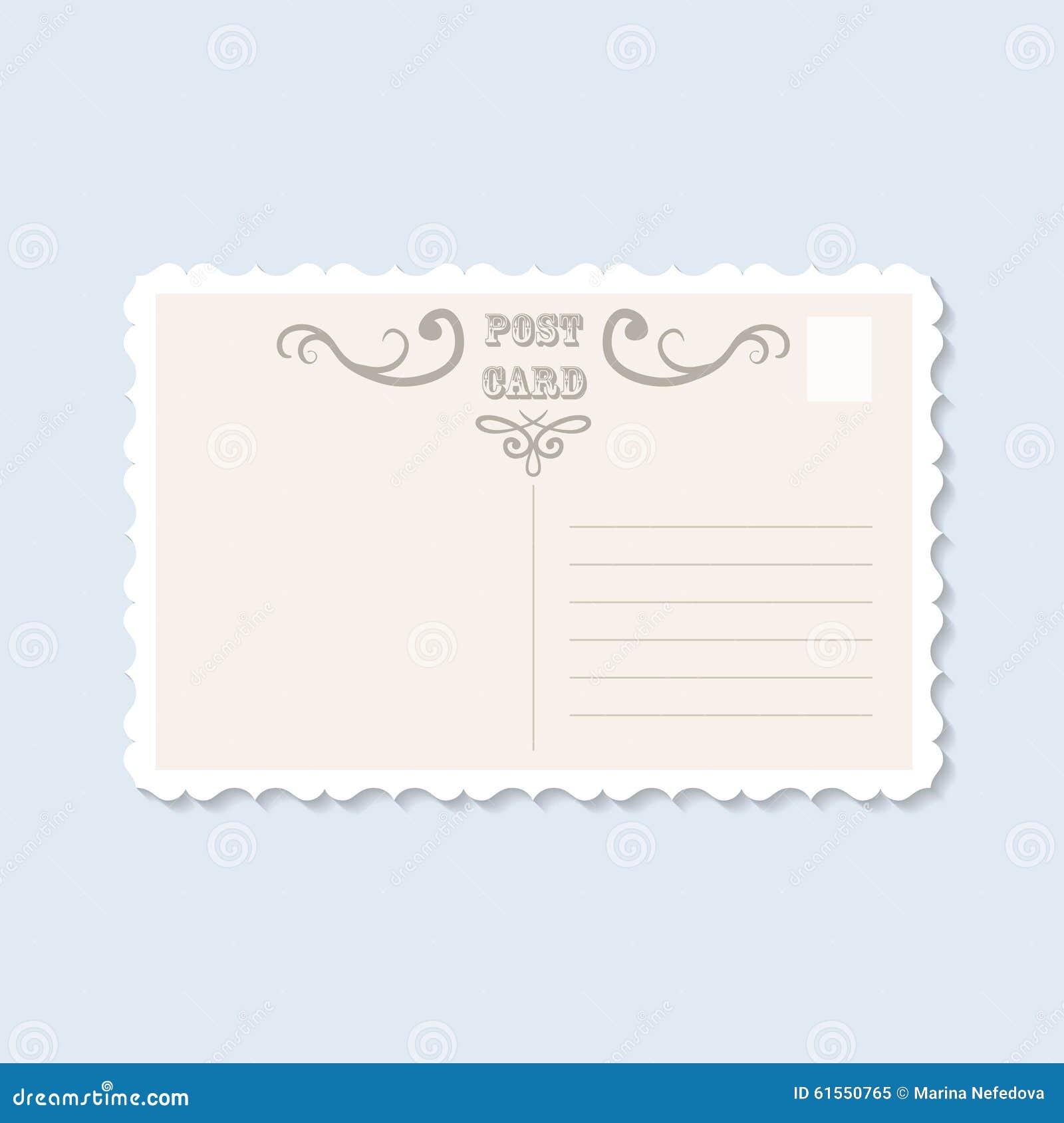 Back side of postcard. stock illustration. Illustration of card - 61550765
