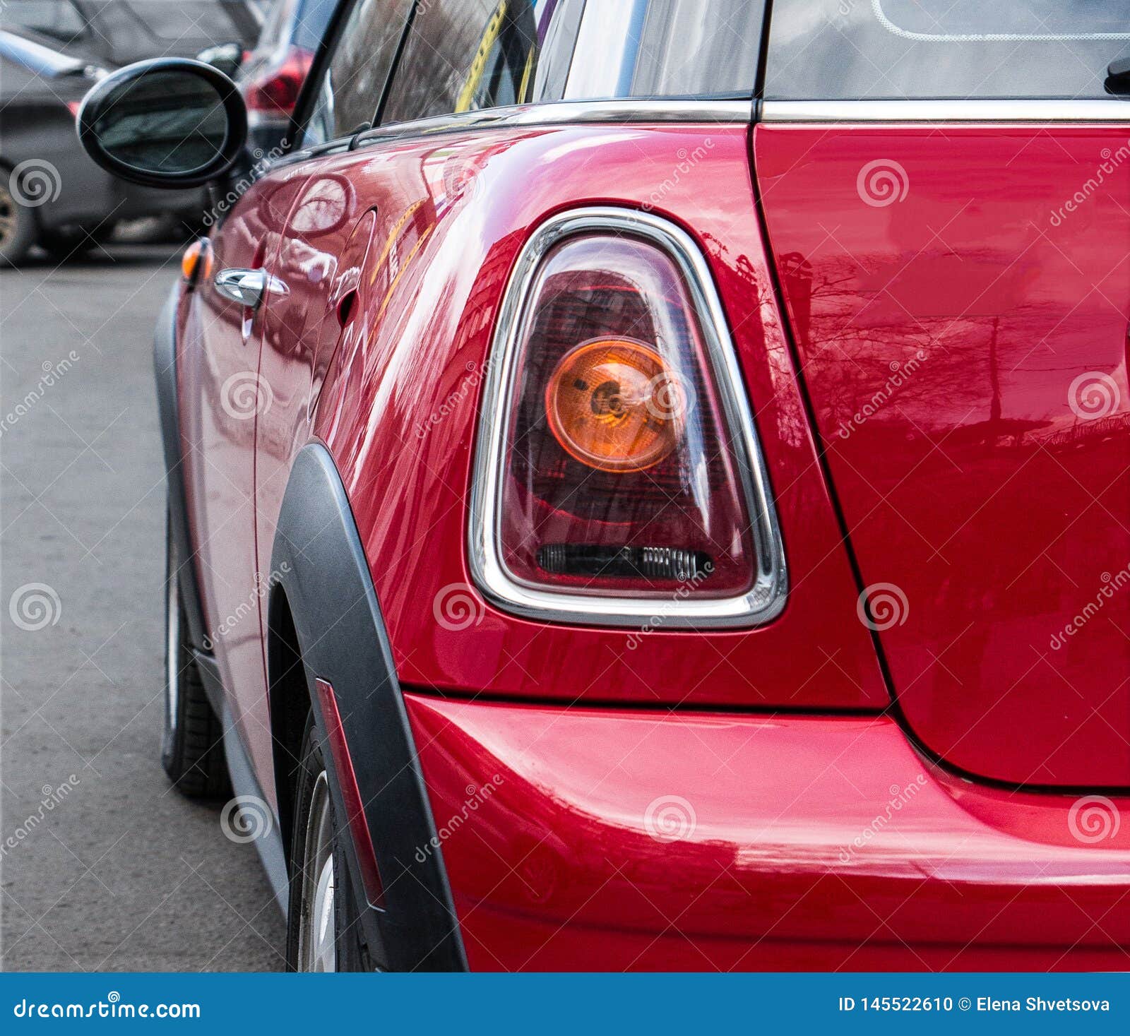 Red Mini Cooper Side View