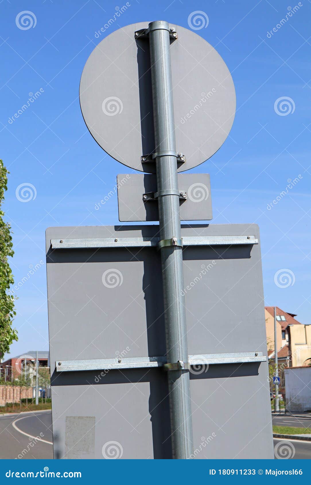 Back Side of the Road Signs Stock Image - Image of blue, street: 180911233