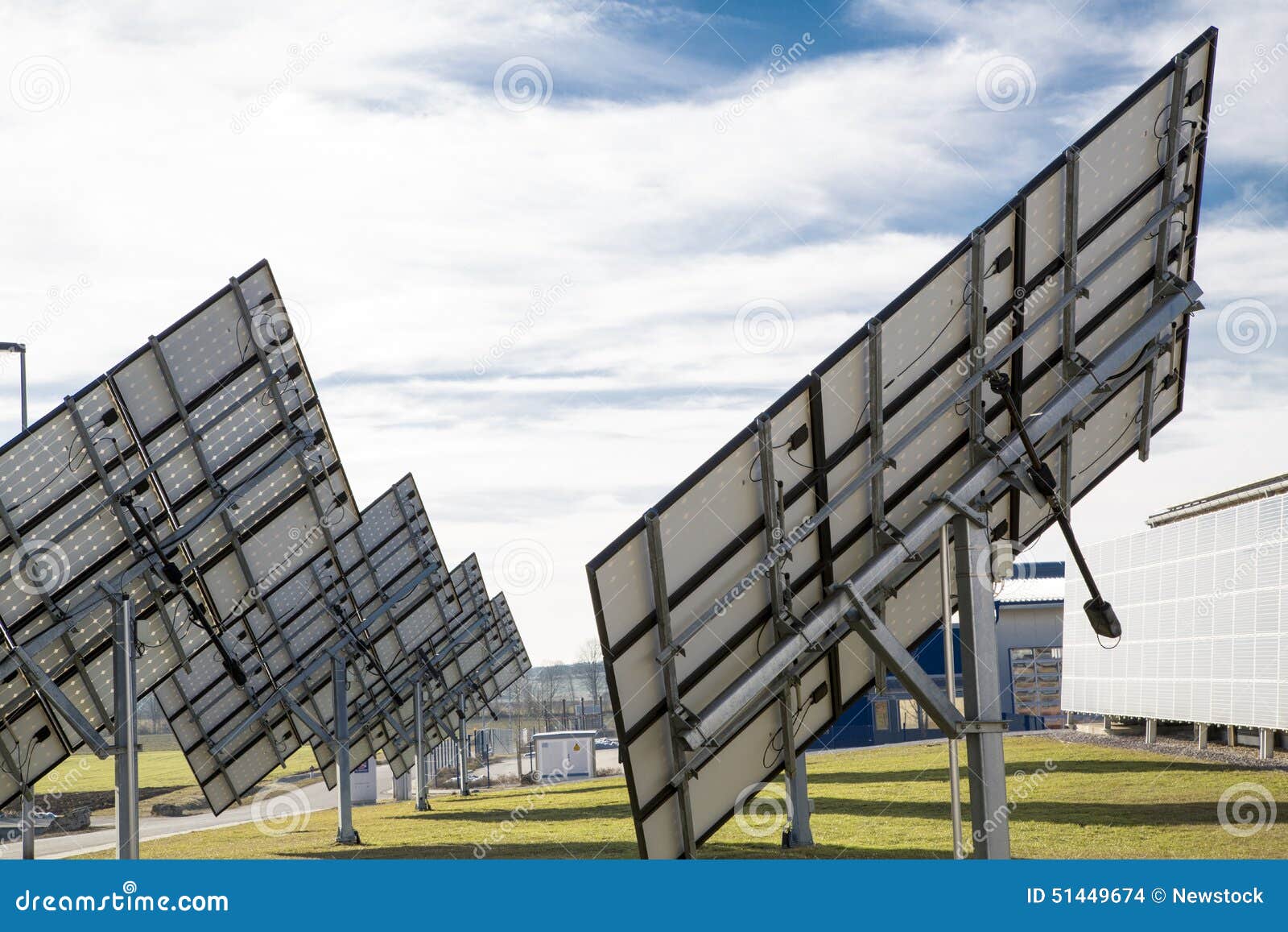 Back Side Of A Row Solar Panels Stock Photo - Image: 51449674