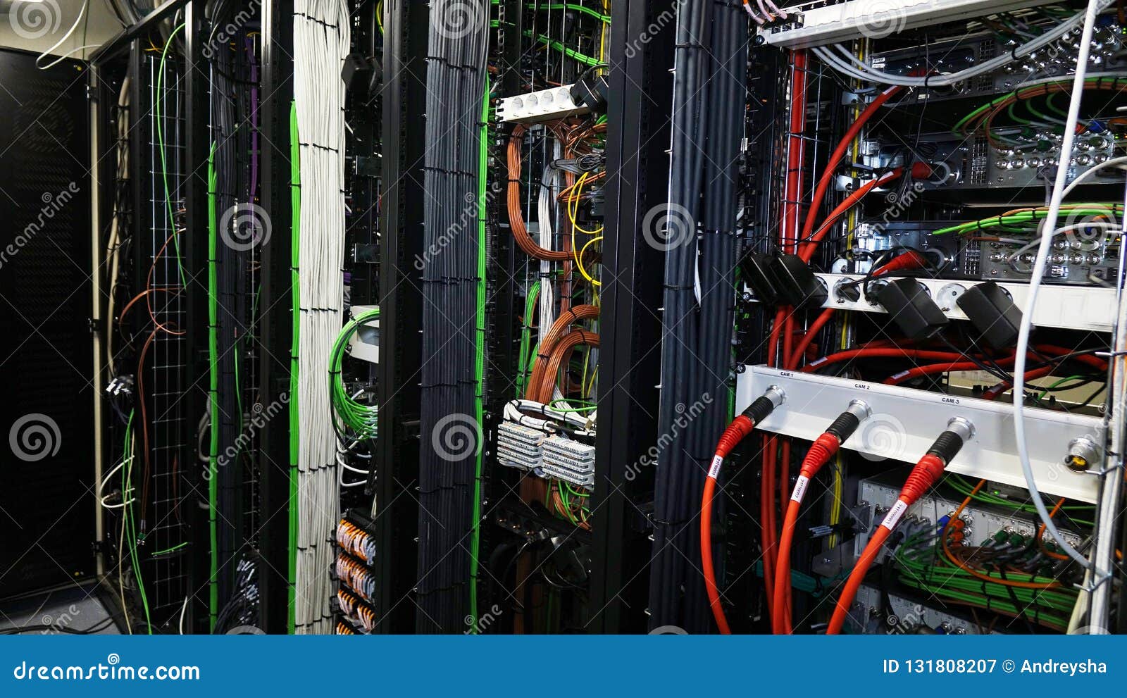 The Back Side of the Server. Data Center. Stock Image - Image of ...