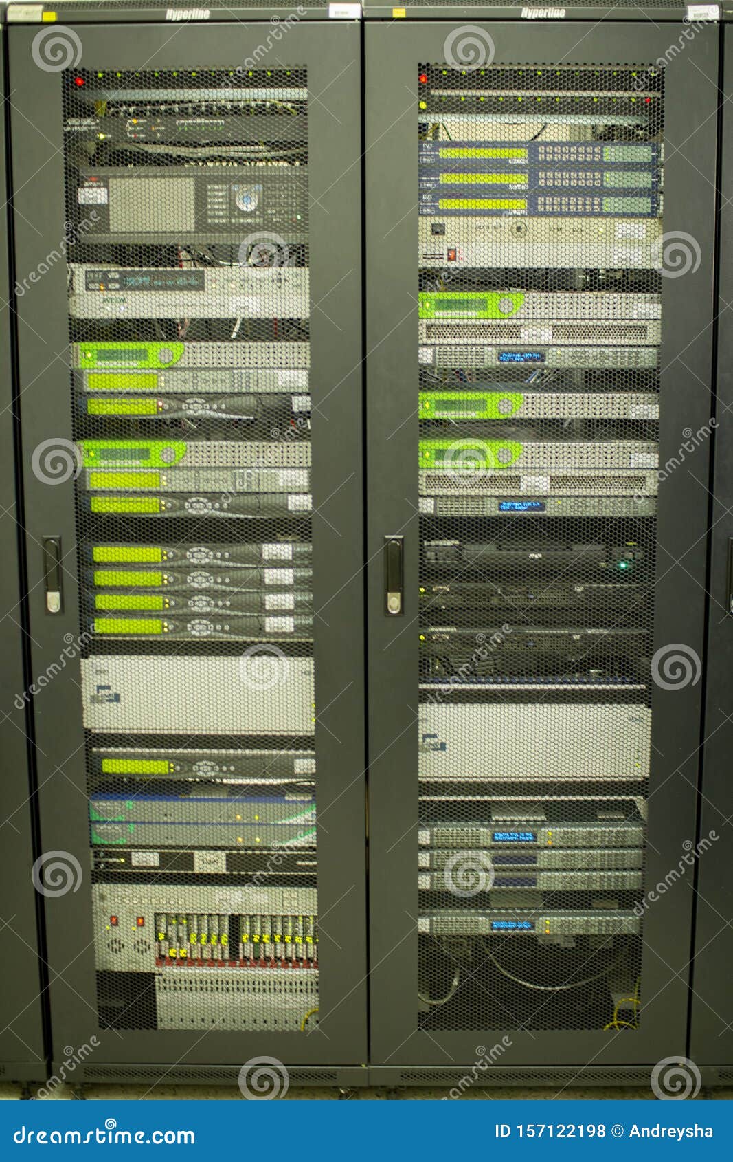 The Back Side of the Server. Data Center Stock Photo - Image of ...