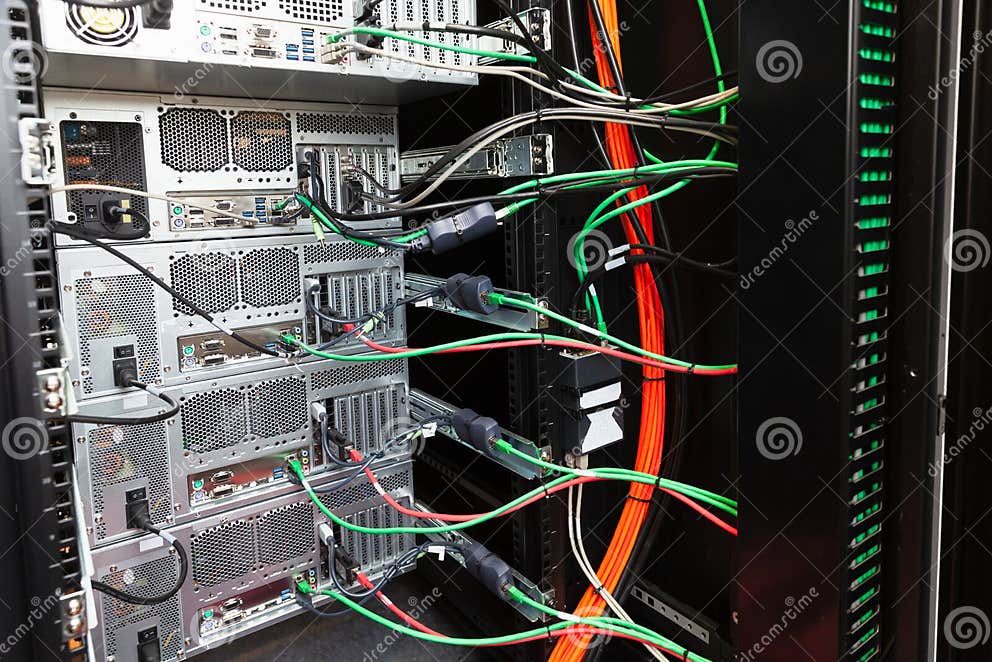 Back Side of a Small Server Rack Stock Photo - Image of servers ...