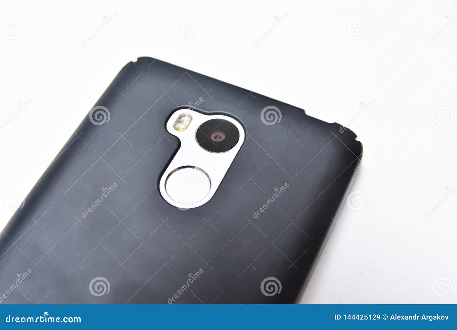 The Back Side of the Smartphone with a Camera in a Case Stock Image ...