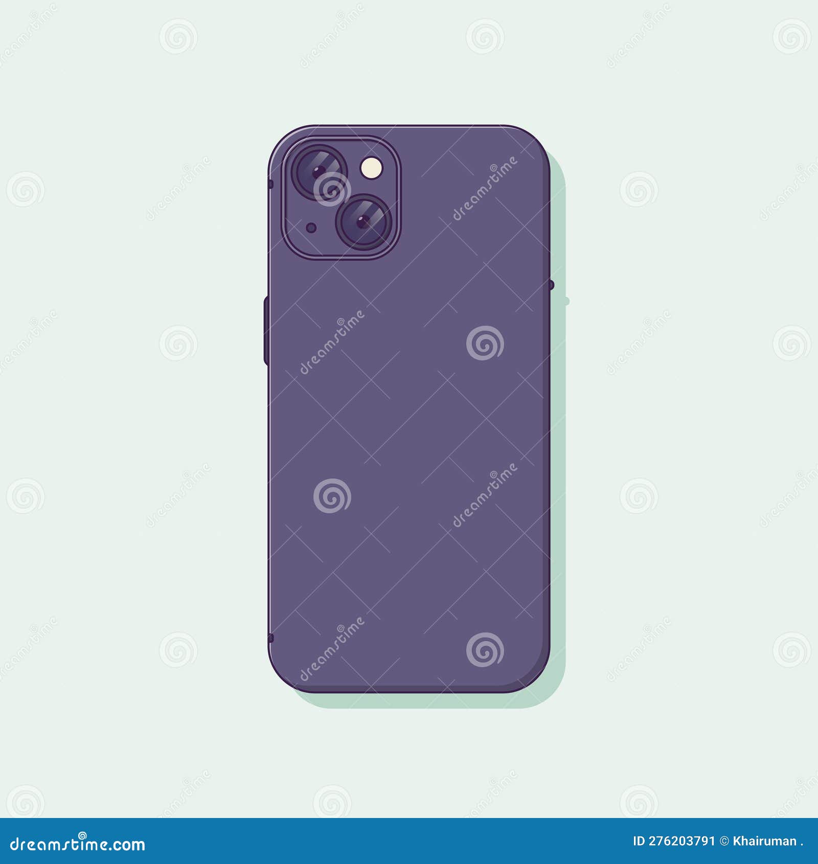 Back Side of Smartphone with Two Cameras Vector Icon Illustration ...