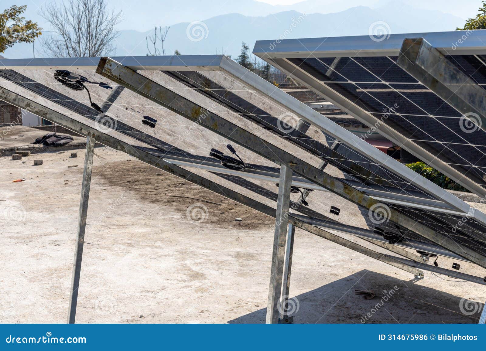 Back Side of a Solar Panels Closeup. Stock Photo - Image of background ...