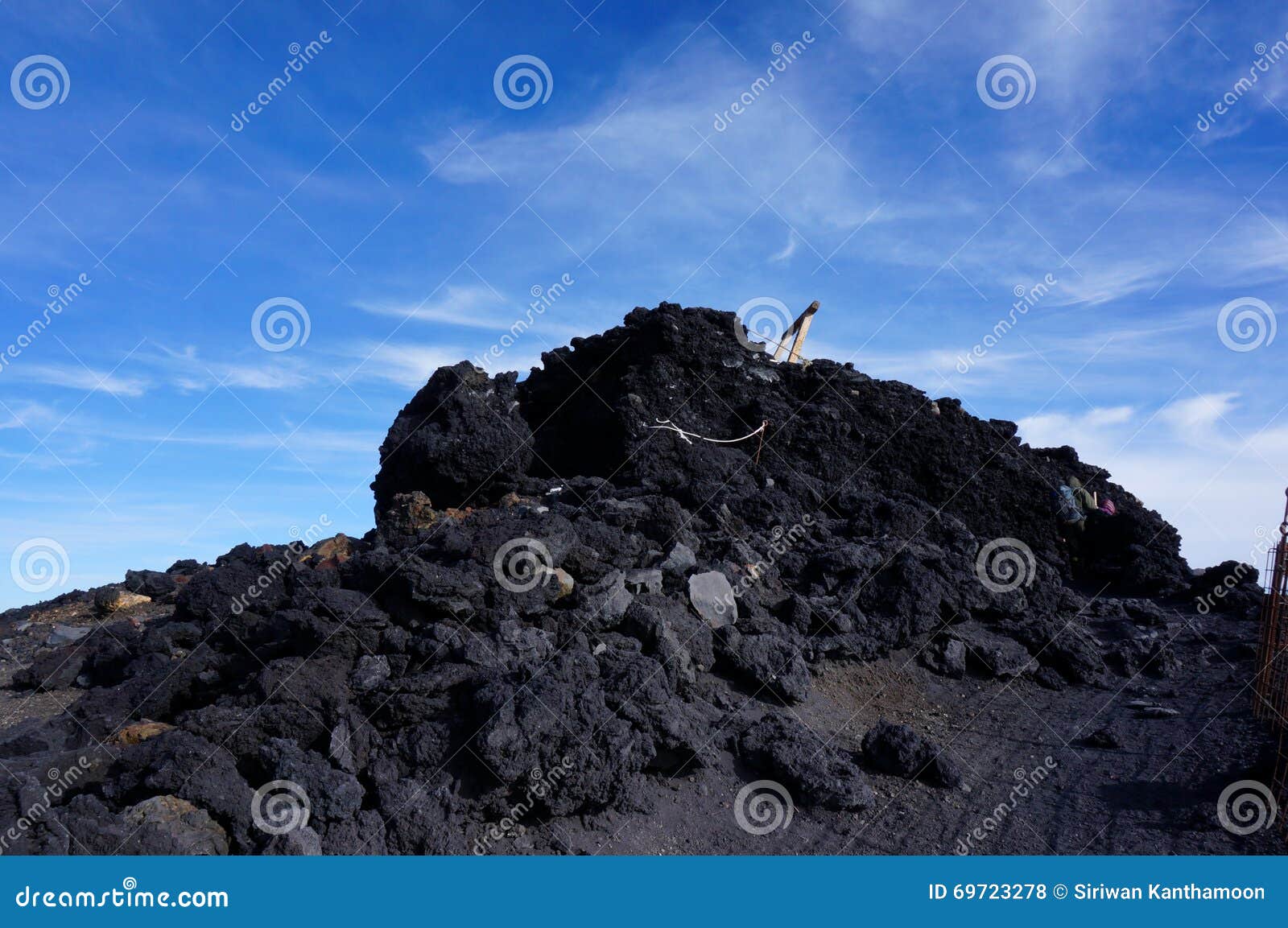 Back Side of Torii Gate on the Summit of Mt.Fuji Stock Photo - Image of ...
