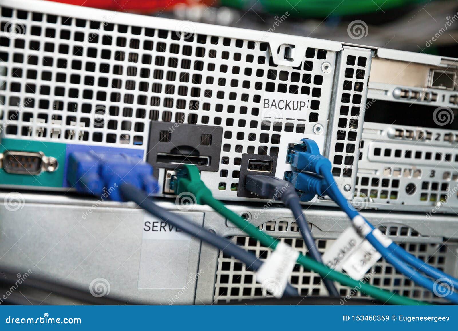Back Side of a Back Up Server Station Stock Image - Image of industry ...