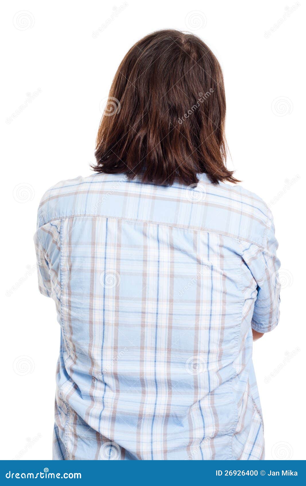 Back Side View of Long Haired Man Stock Photo - Image of attractive ...