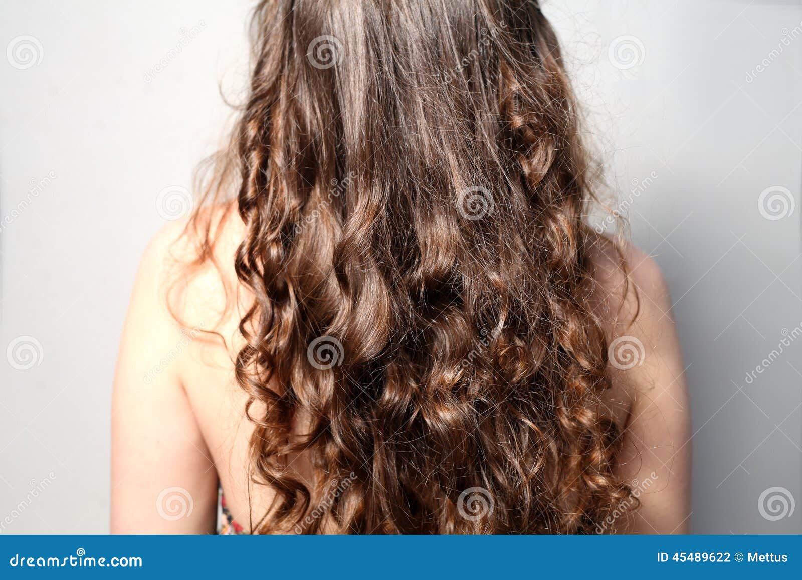 Back Side View Rear of Young Female Curly Hair Stock Photo - Image of ...