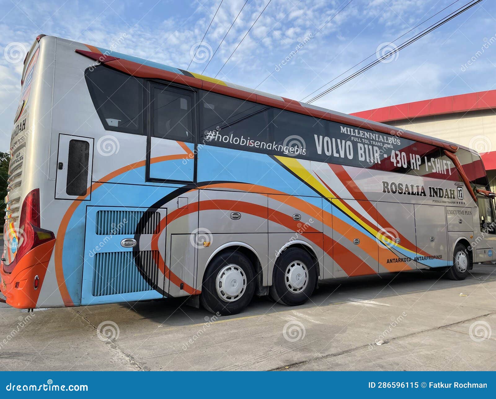 Back and Side View of a Row of Buses (Rosalia Indah) Editorial Image ...