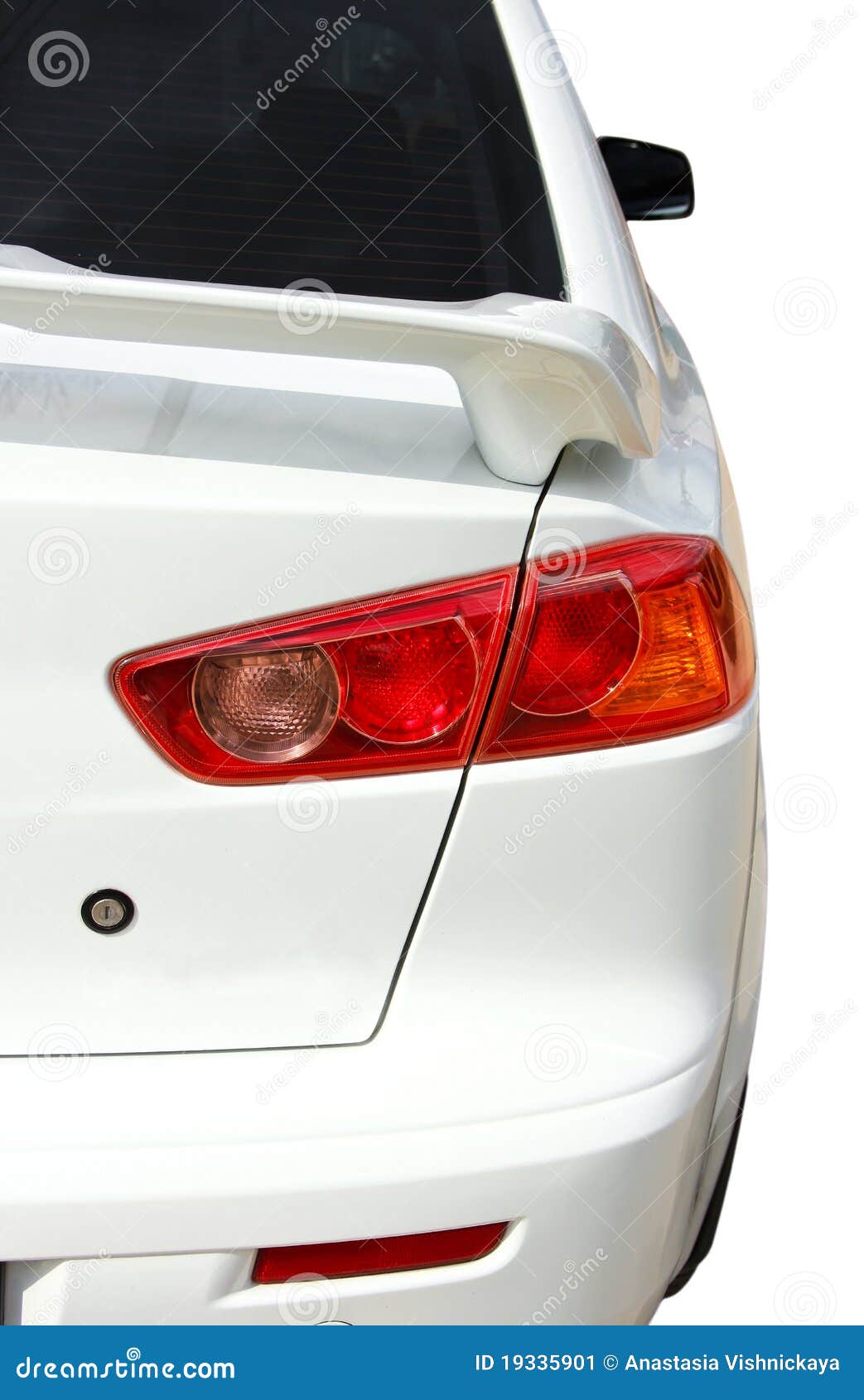 Back Side of White Sport Car Stock Image - Image of macro, backlights ...