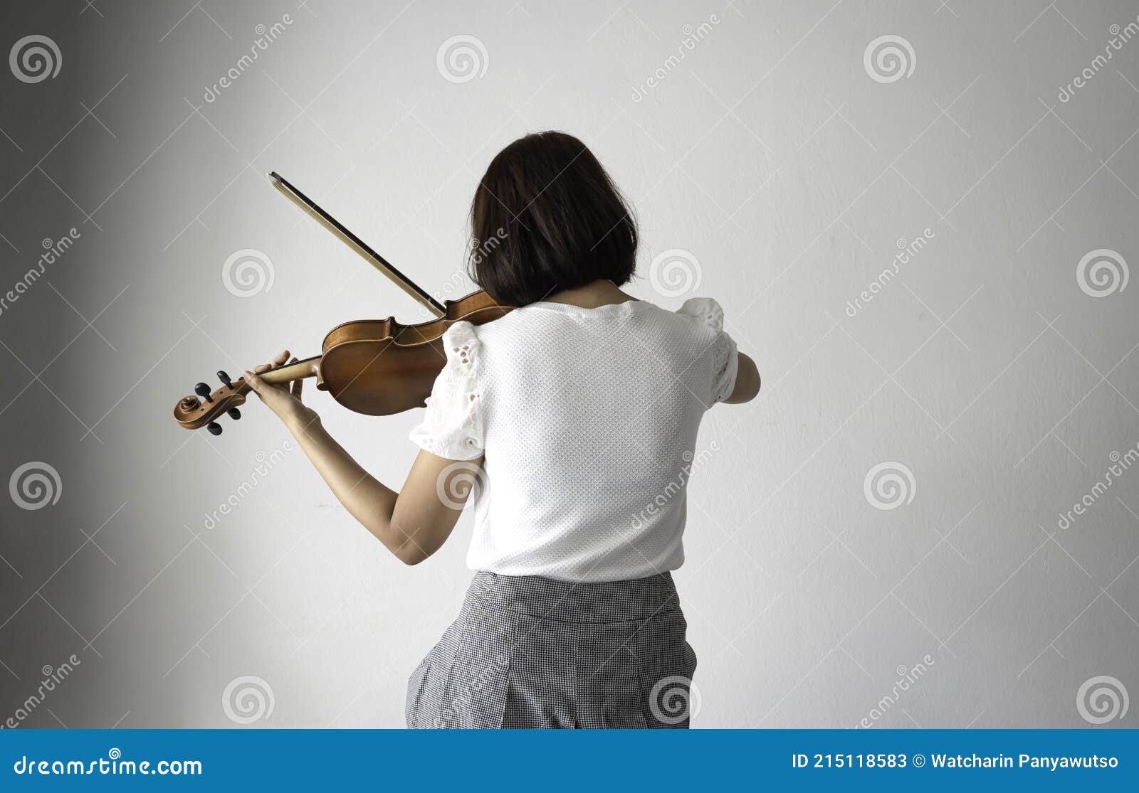 Back Side of Woman Playing Violin Stock Image - Image of adult, artist ...