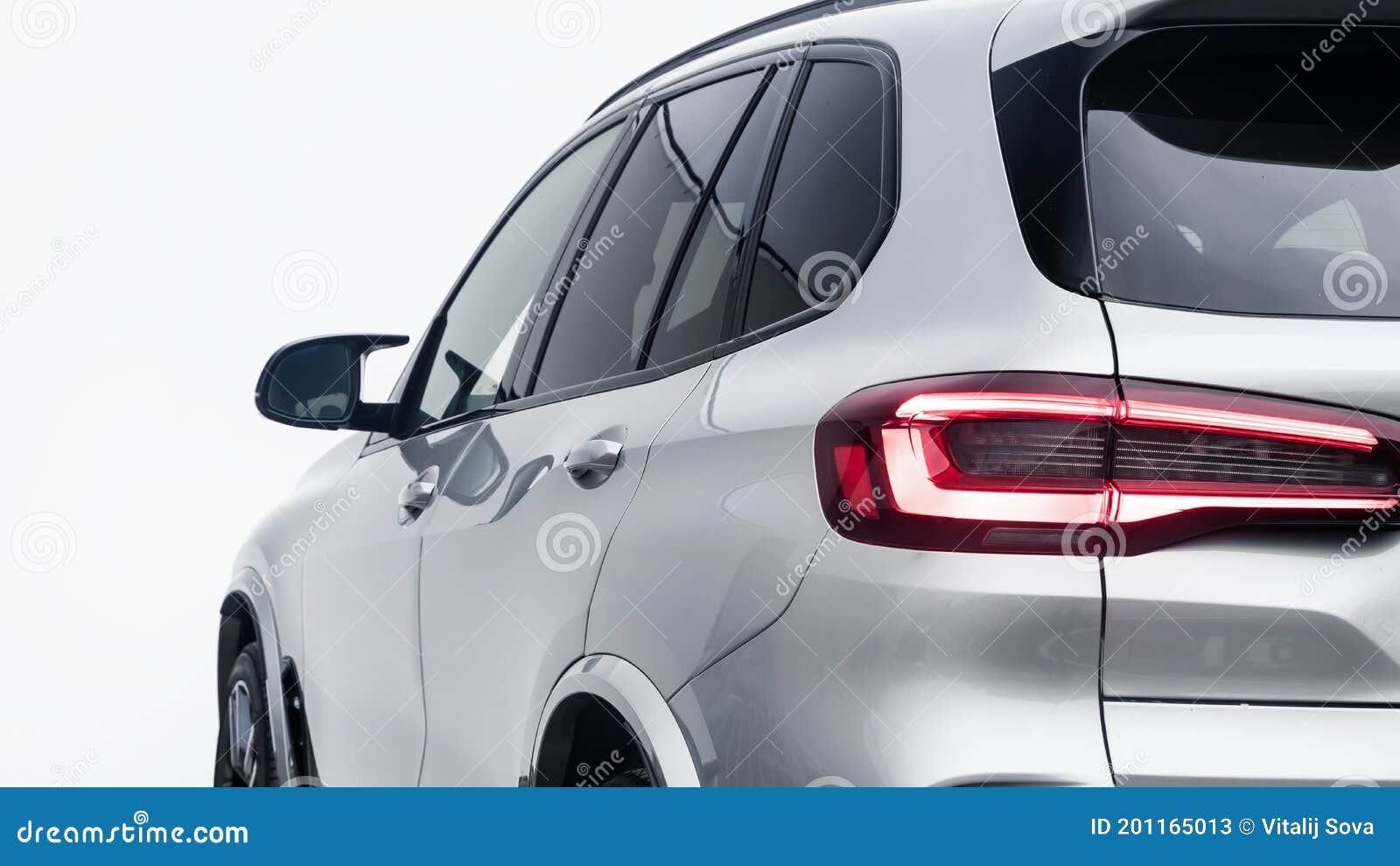 The Back of a Silver Expensive Crossover Car Stock Image - Image of ...