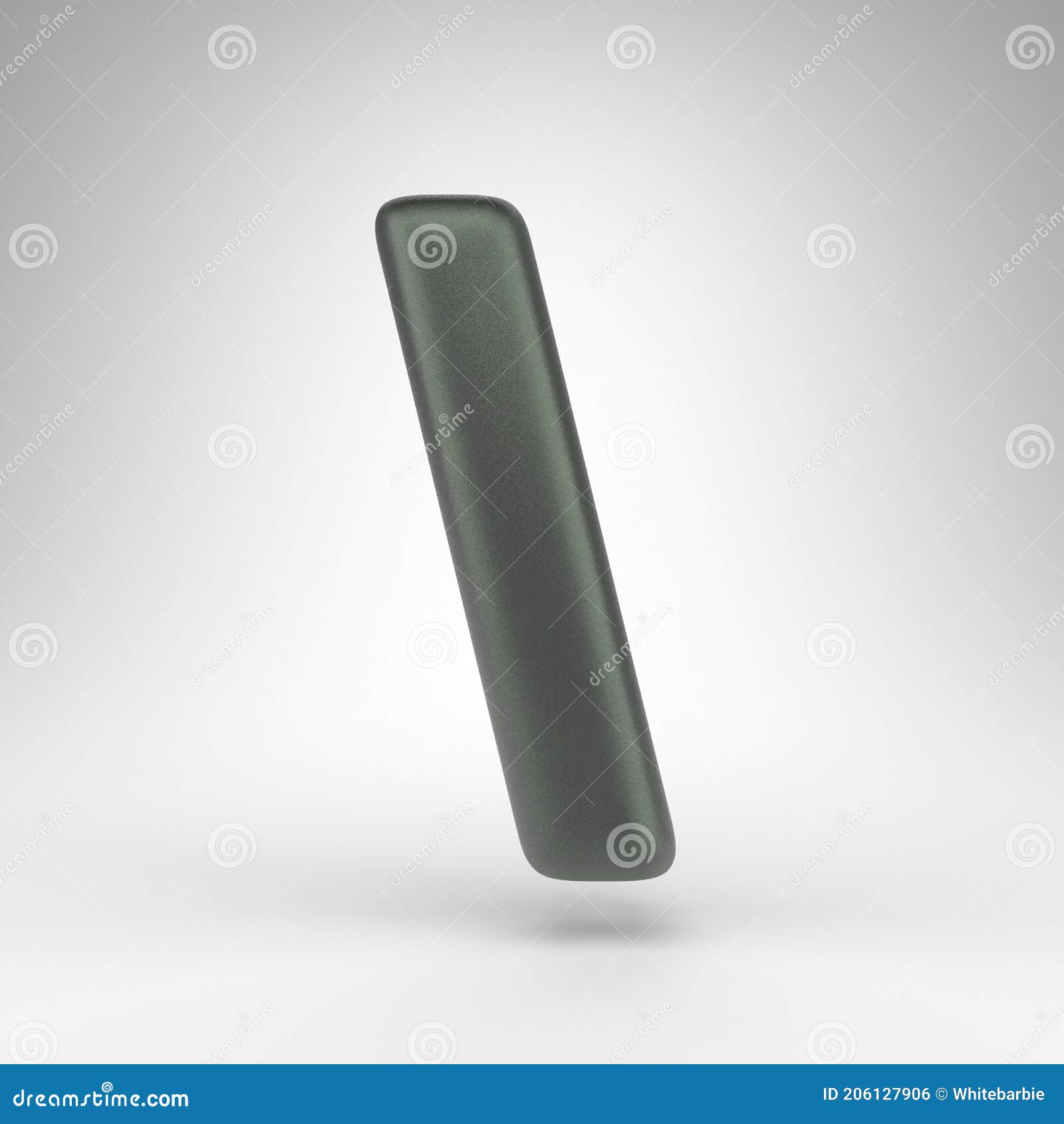 Back Slash Symbol on White Background. Anodized Green 3D Sign with ...