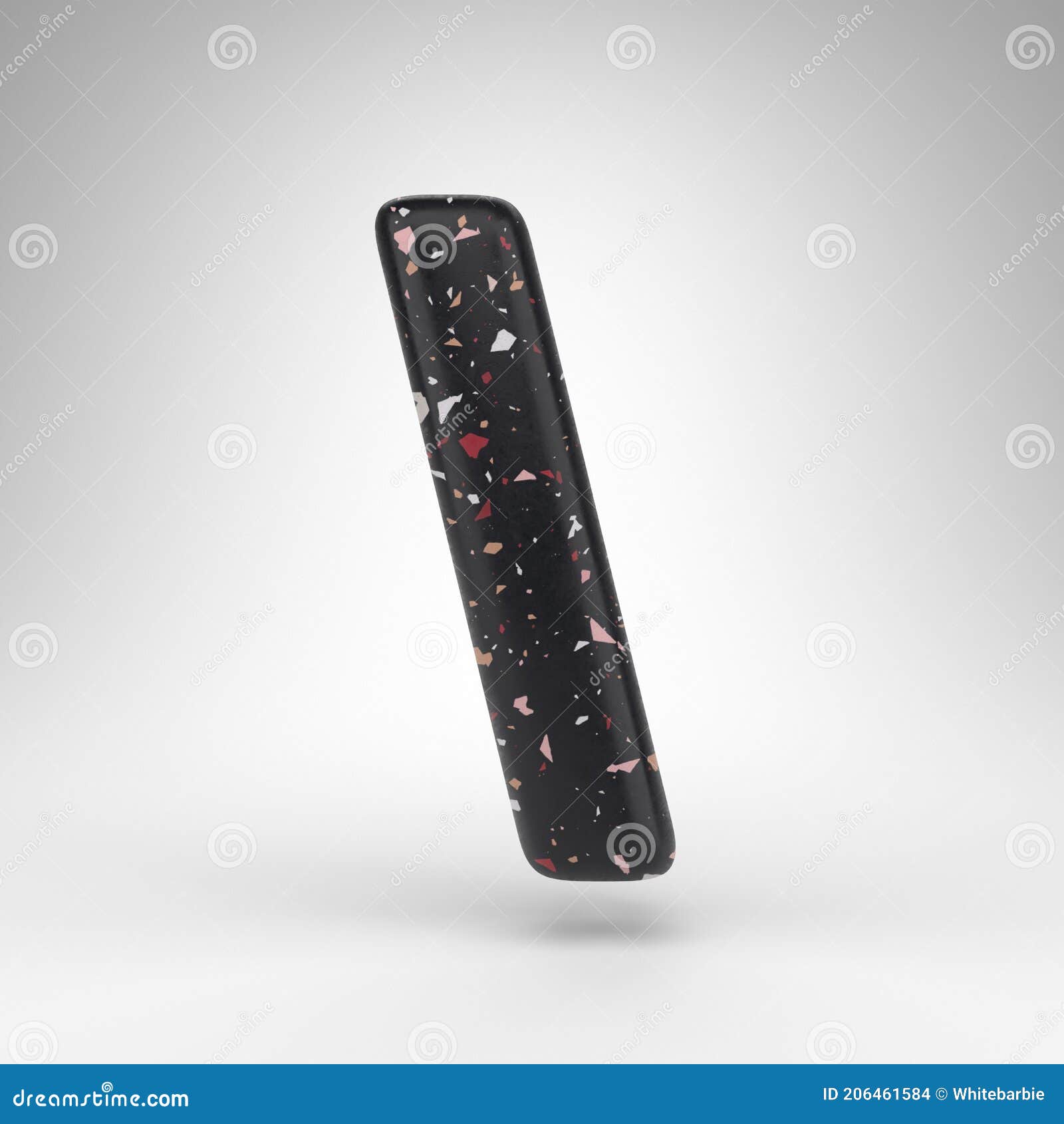 Back Slash Symbol on White Background. 3D Sign with Black Terrazzo ...