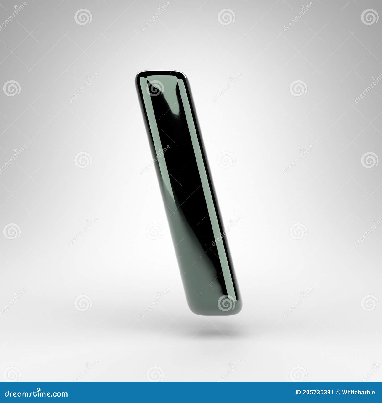 Back Slash Symbol on White Background. Green Chrome 3D Sign with Glossy ...