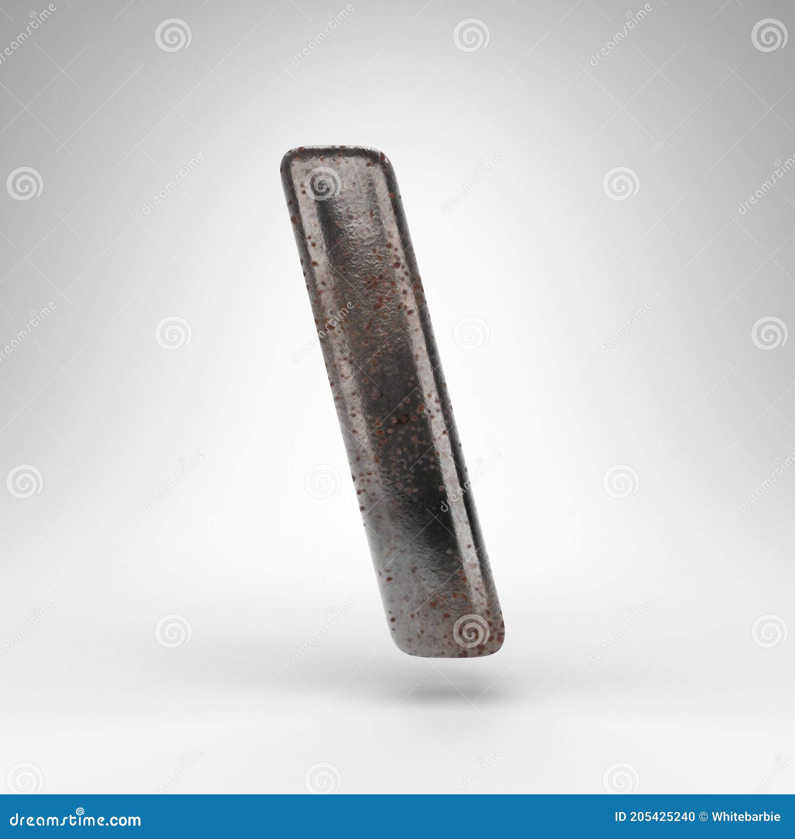 Back Slash Symbol on White Background. Rusty Metal 3D Sign with ...