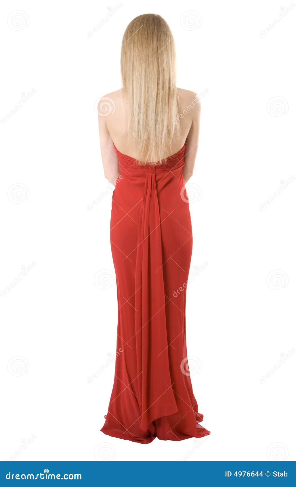 Back of the Slim Girl in a Evening Dress Stock Photo - Image of female ...