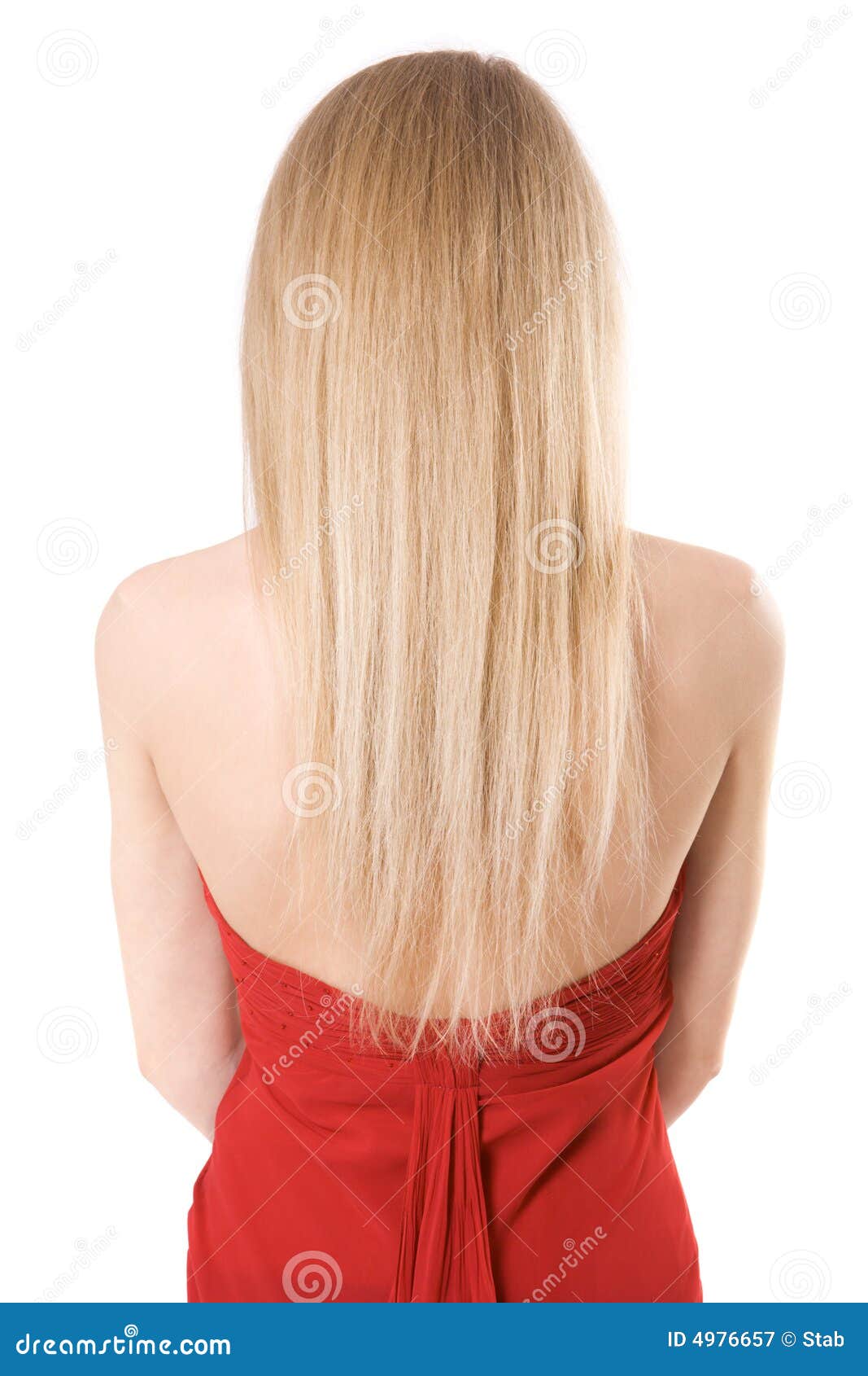 Back of the Slim Girl in a Evening Dress Stock Image - Image of ...