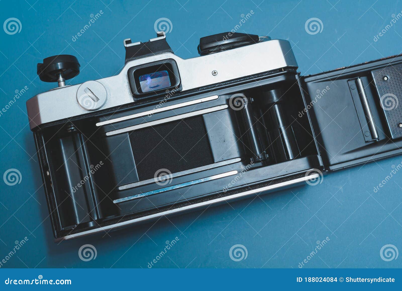 The Back of a SLR Camera; Opened. Stock Photo - Image of backpacking ...