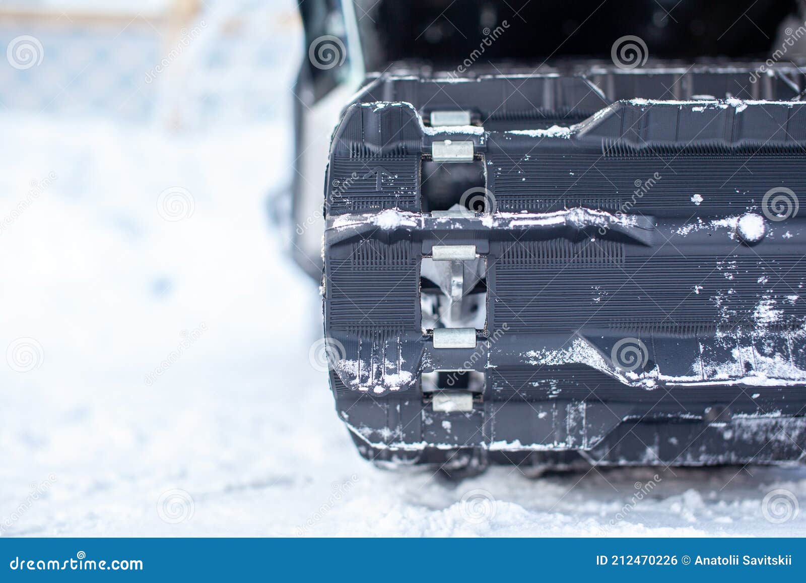 Rear Suspension of a Snowmobile in Winter. Riding in the Snow Stock ...