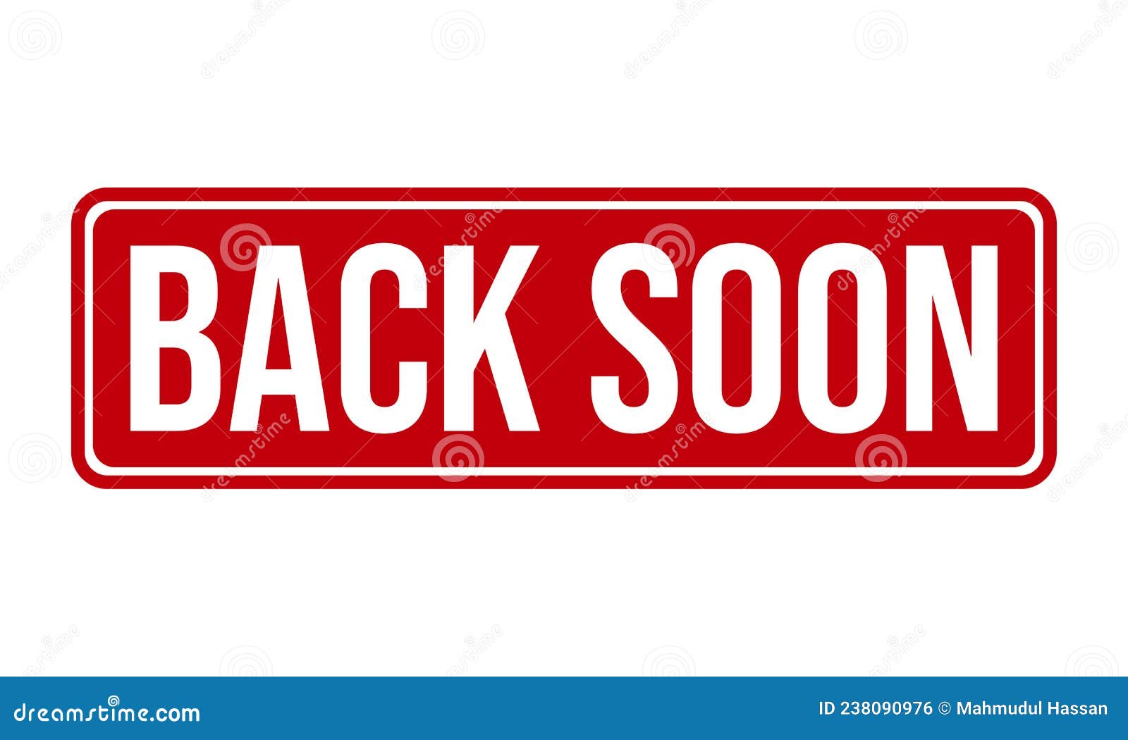 Back Soon Rubber Stamp. Red Back Soon Rubber Grunge Stamp Seal Vector ...