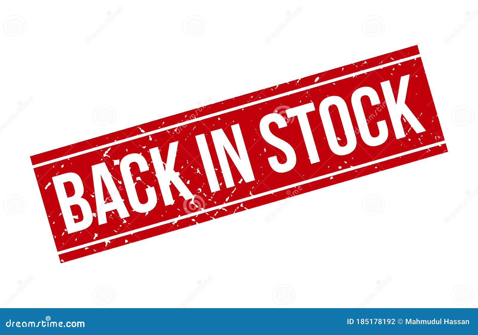 Back in Stock Rubber Stamp. Red Back in Stock Rubber Grunge Stamp Seal ...