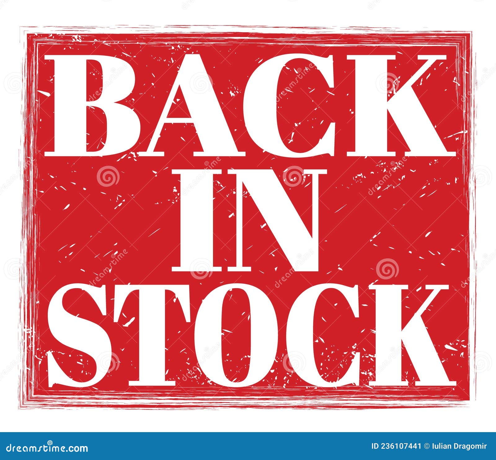 BACK in STOCK, Text on Red Stamp Sign Stock Illustration - Illustration ...